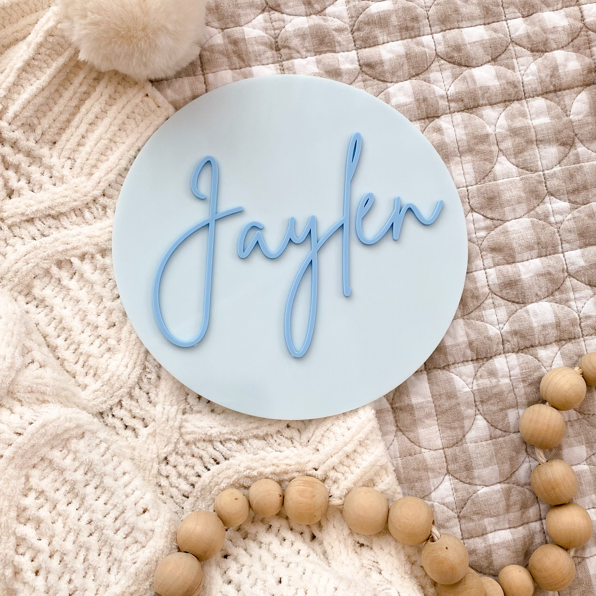 Acrylic Baby Name Plaque — Elkwood Designs