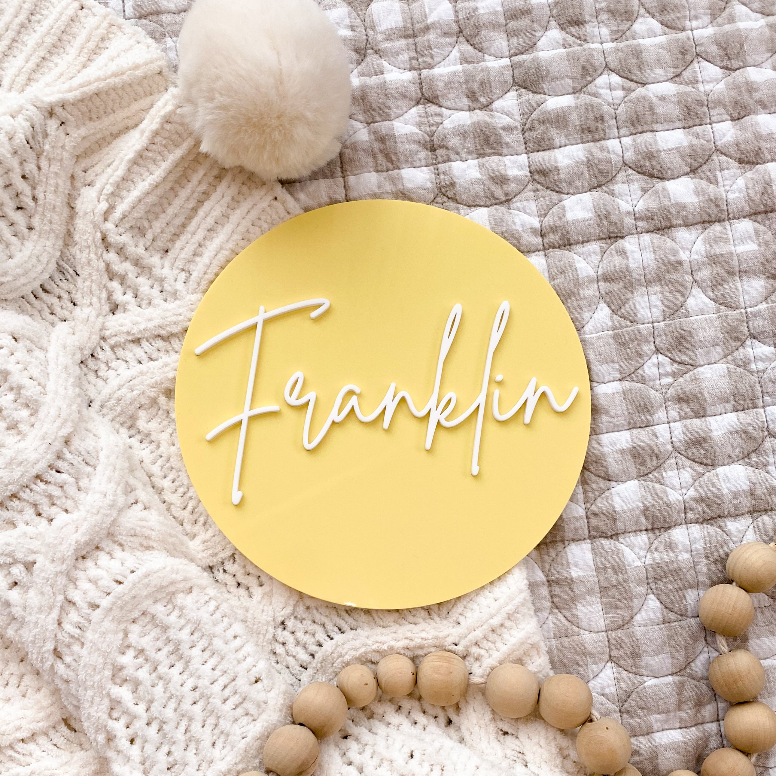 Acrylic Baby Name Plaque — Elkwood Designs