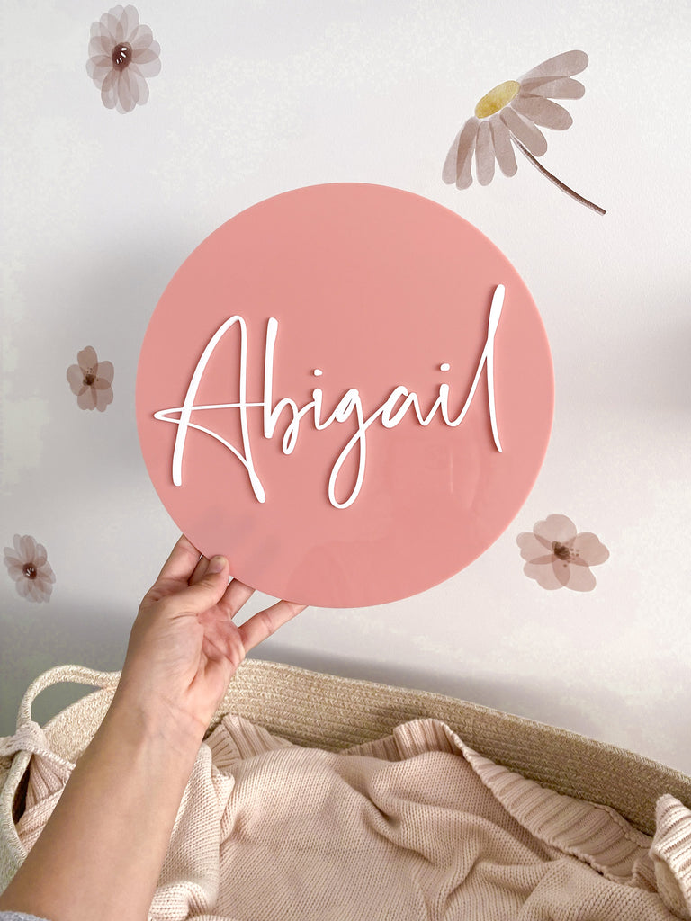 Acrylic Baby Name Plaque - Elkwood Designs