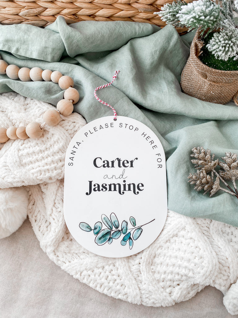 Santa please stop here sign Acrylic - Elkwood Designs