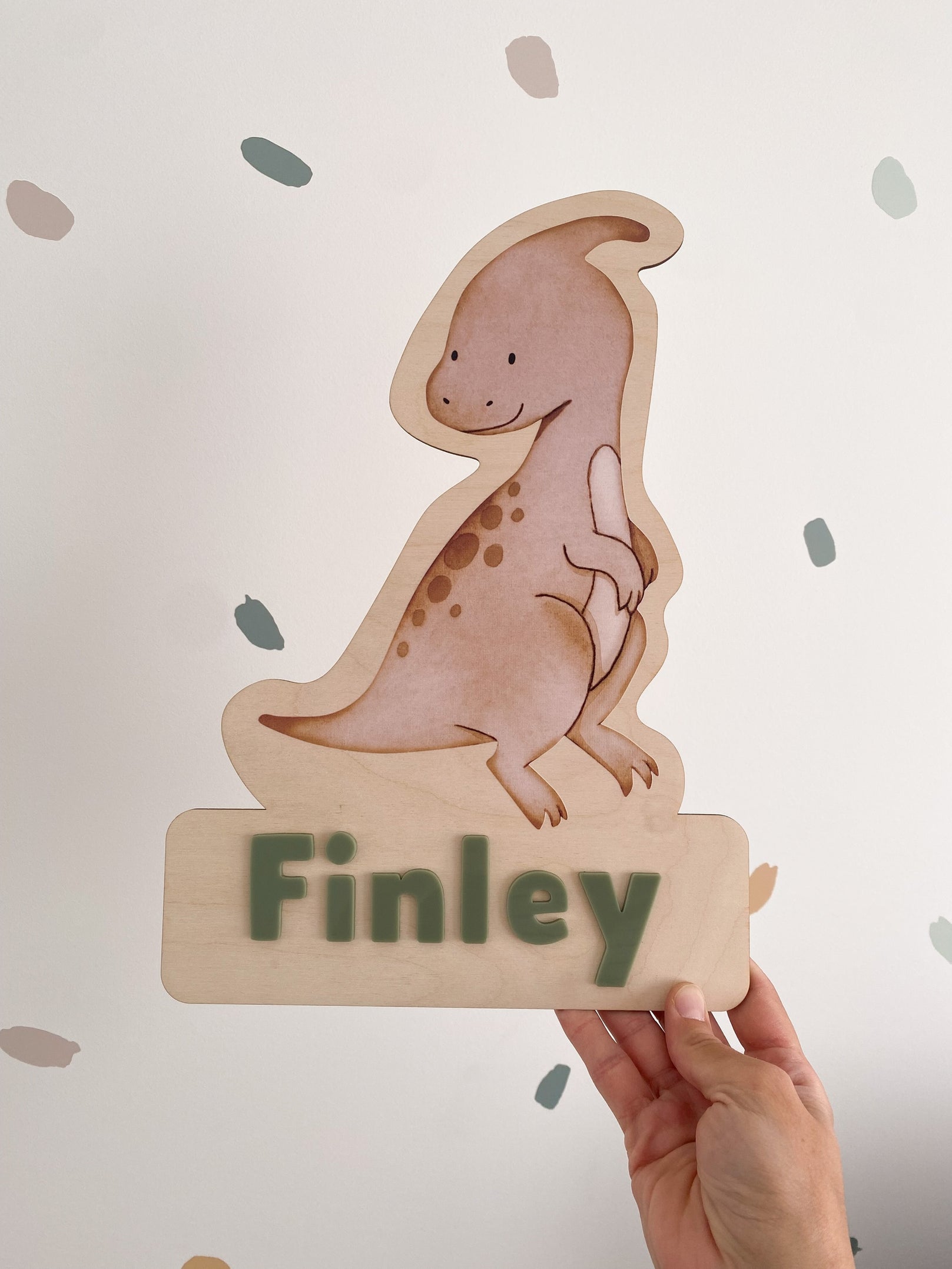 Wooden Dinosaur wall plaque — Elkwood Designs