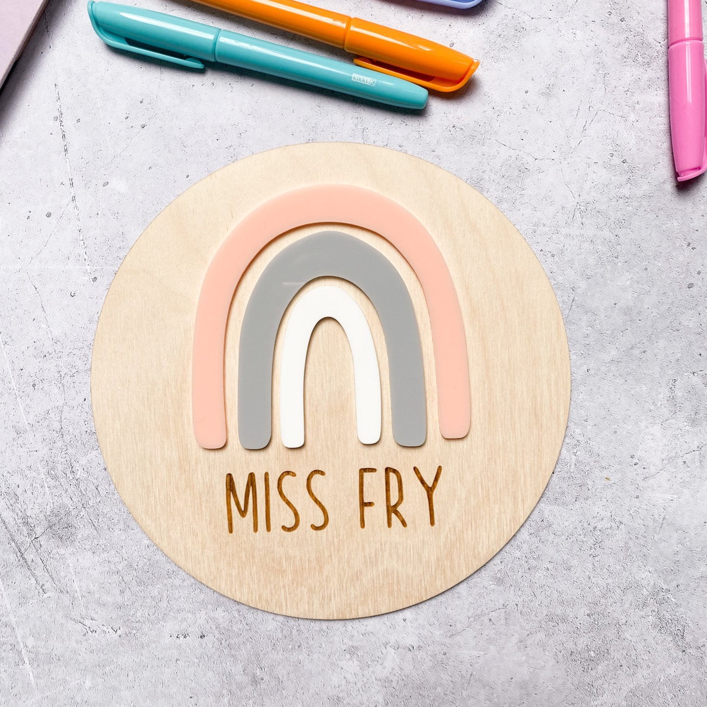 Boho Rainbow Teachers Plaque | Elkwood Designs | Australia