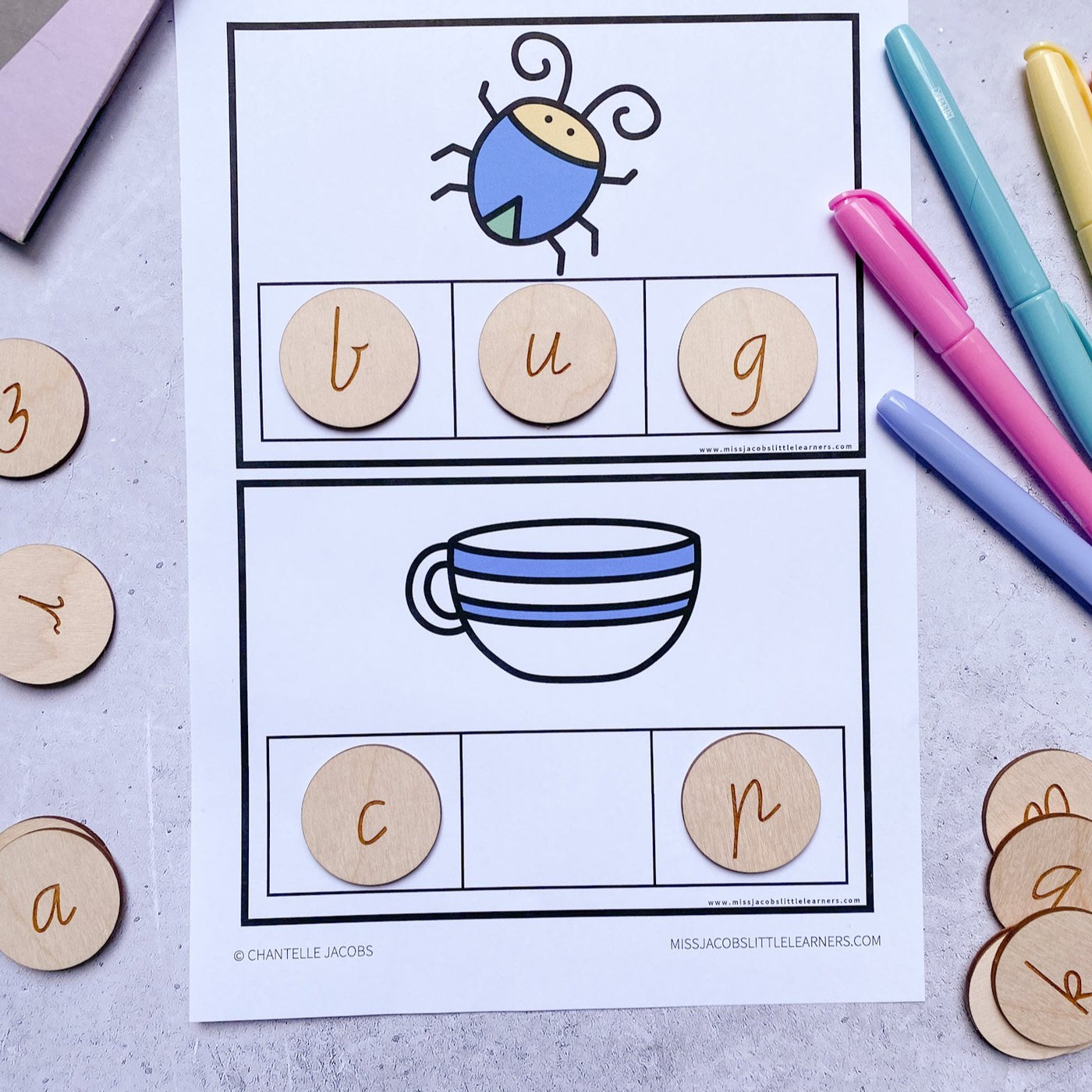 Wooden Lower Case Alphabet Tiles — Elkwood Designs