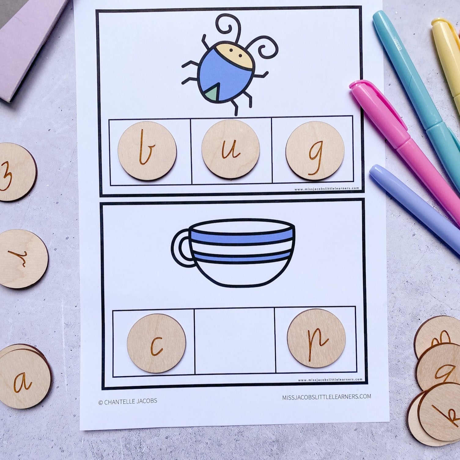 Wooden Lower Case Alphabet Tiles — Elkwood Designs