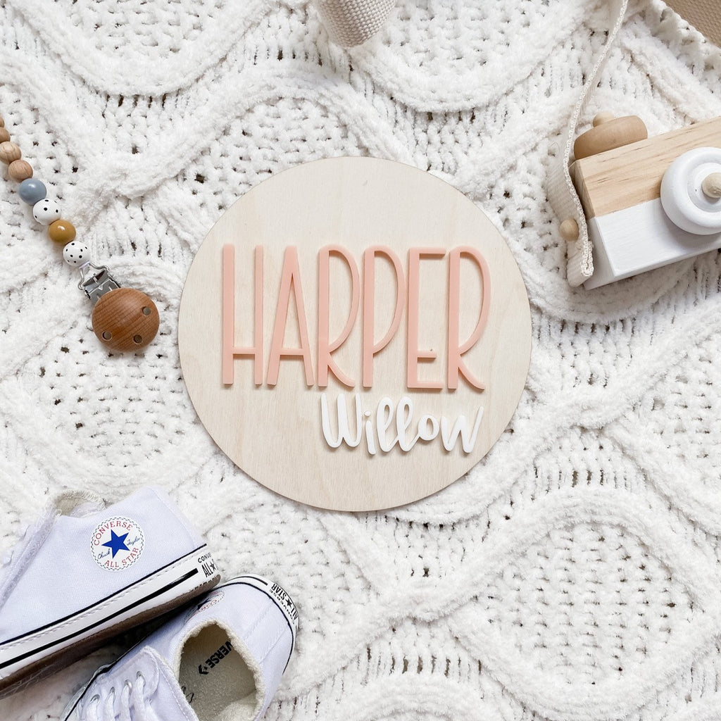 Wooden and Acrylic Name Plaque - Elkwood Designs