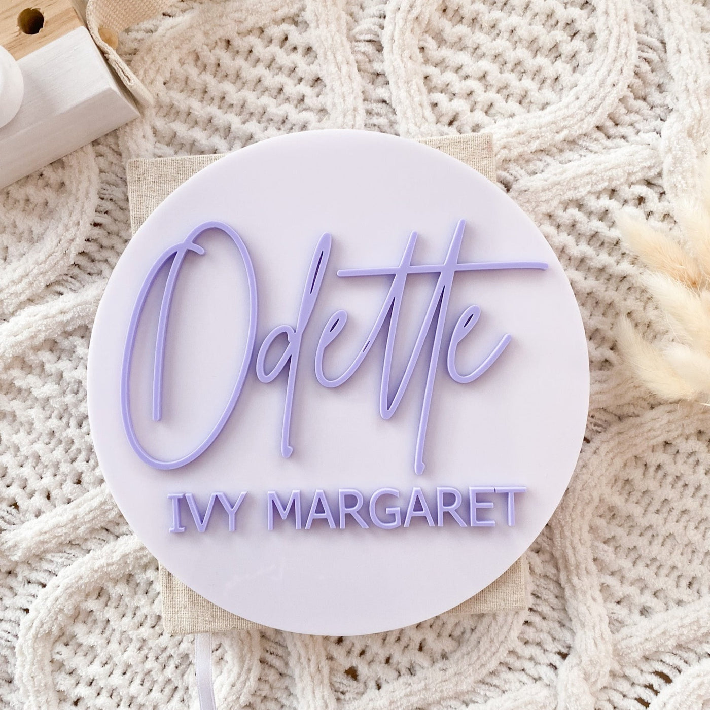 Acrylic Baby Name Plaque — Elkwood Designs