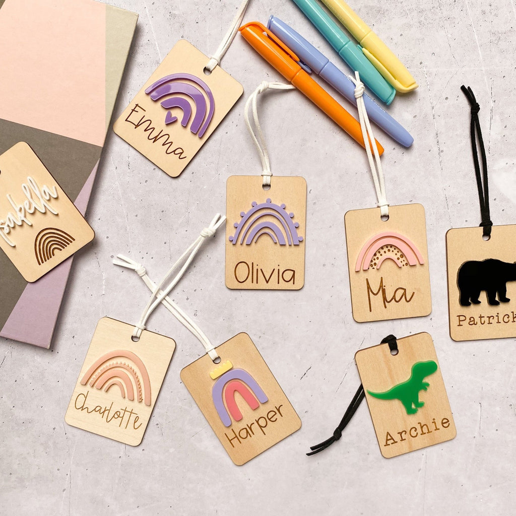 Kids 3D Acrylic Bag Tags - Elkwood Designs